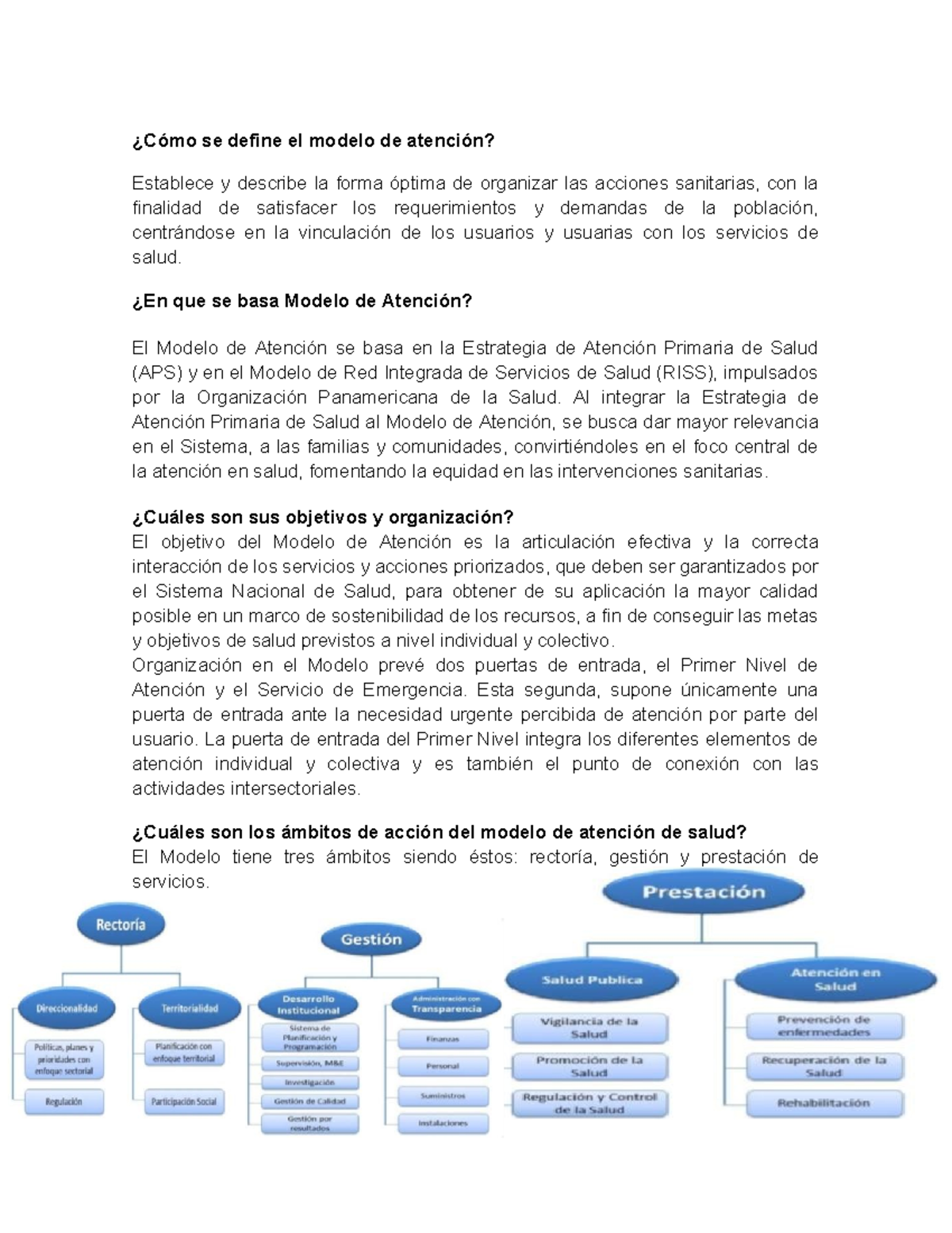 Unidad 6 - Jdkdj - ¿Cómo se define el modelo de atención? Establece y ...