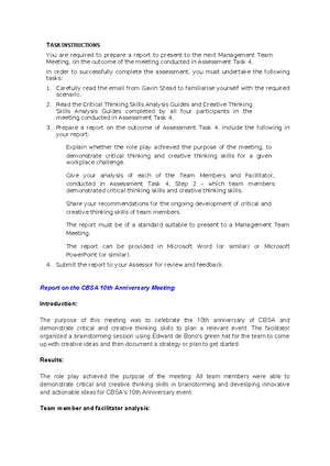 B Sbcrt 511 Assessment Task Cover Sheet – Assessment Task 3 - Assessment Task 3 TASK ...