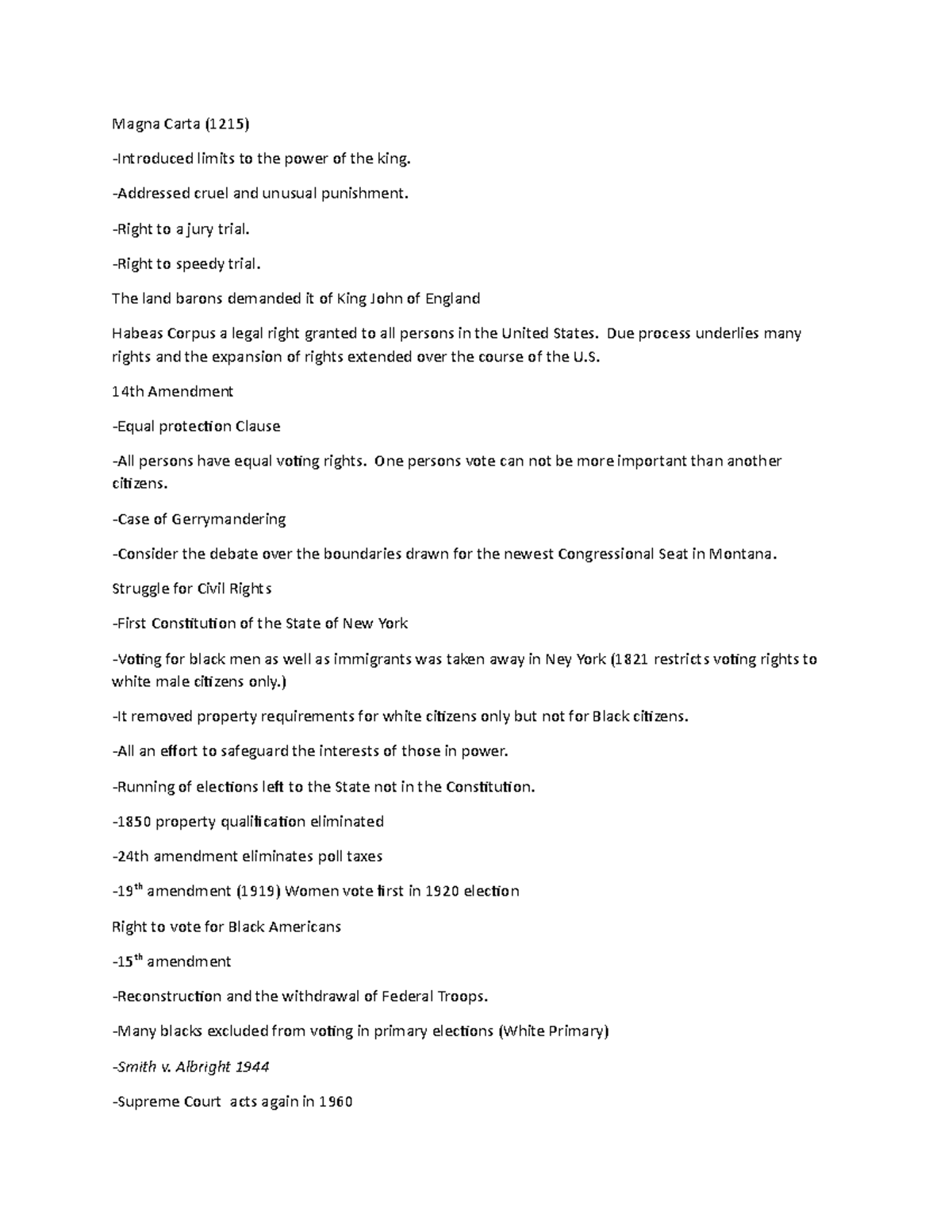 Magna Carta Notes Gov - Magna Carta (1215) -Introduced limits to the ...