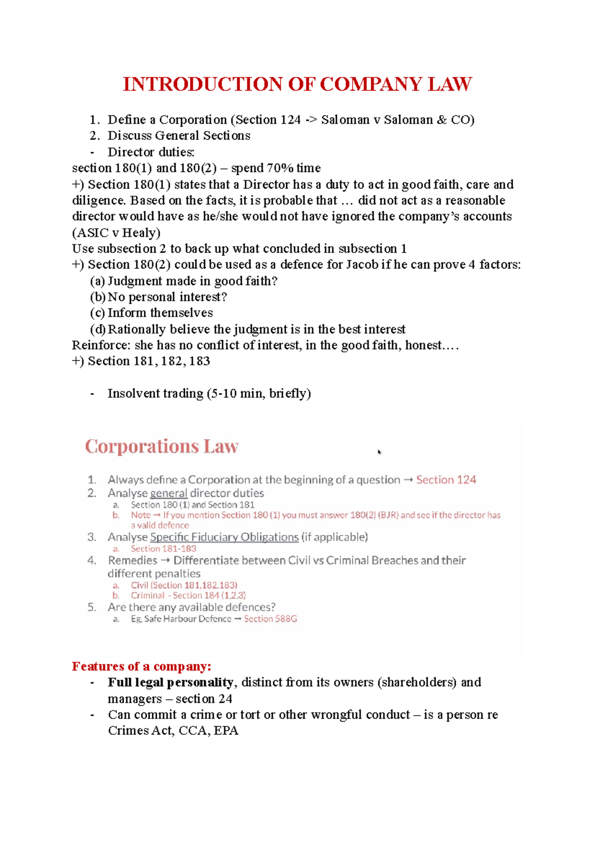Lecture + Tutorial Notes - Content Week 11 - INTRODUCTION OF COMPANY ...