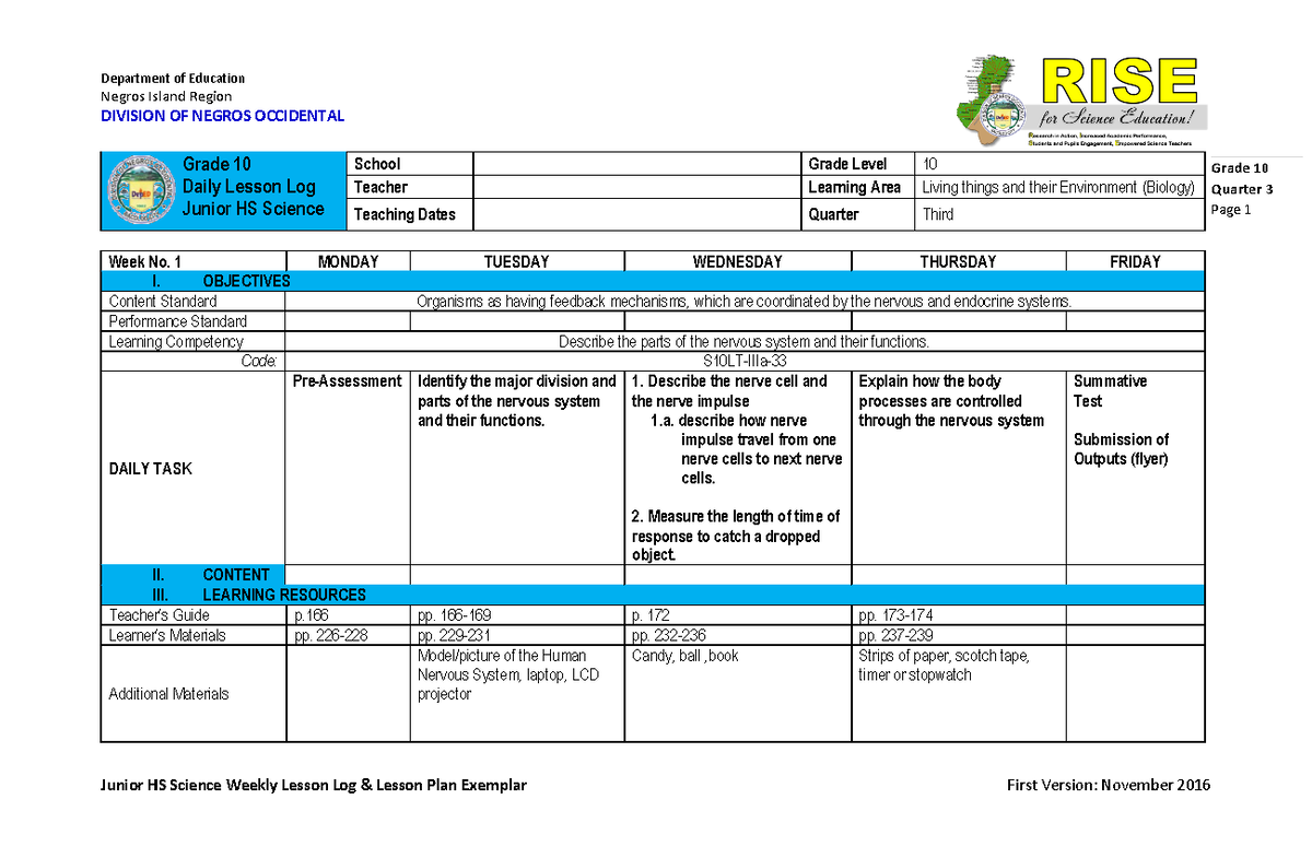 Pdfcoffee.com grade-10-3rd-quarter-dll-5-pdf-free g10 - Negros Island ...
