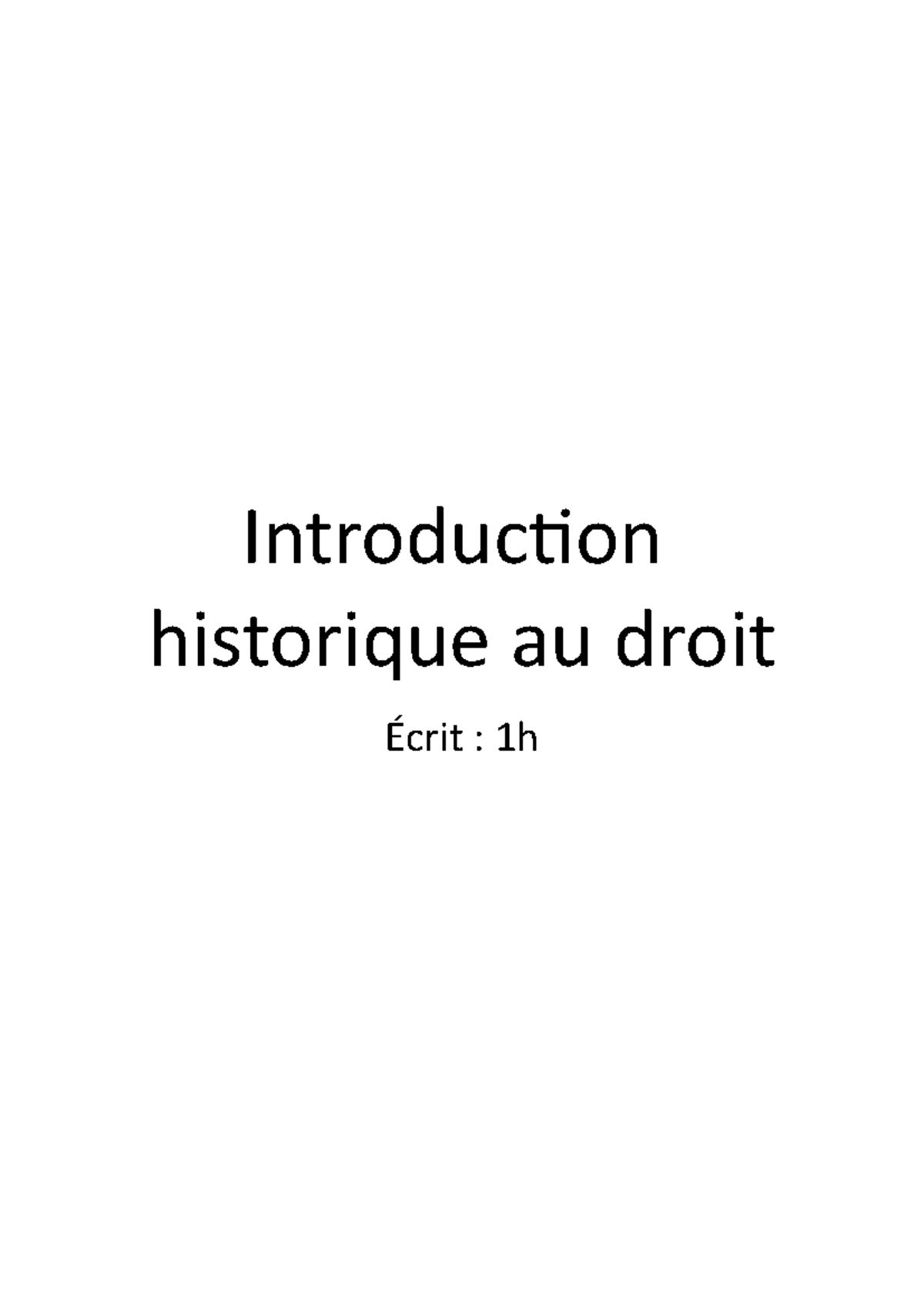 Fiches IHD - Introduction historique au droit Écrit : 1h PARTIE 1 LES SOUBASSEMENTS DE LA ...
