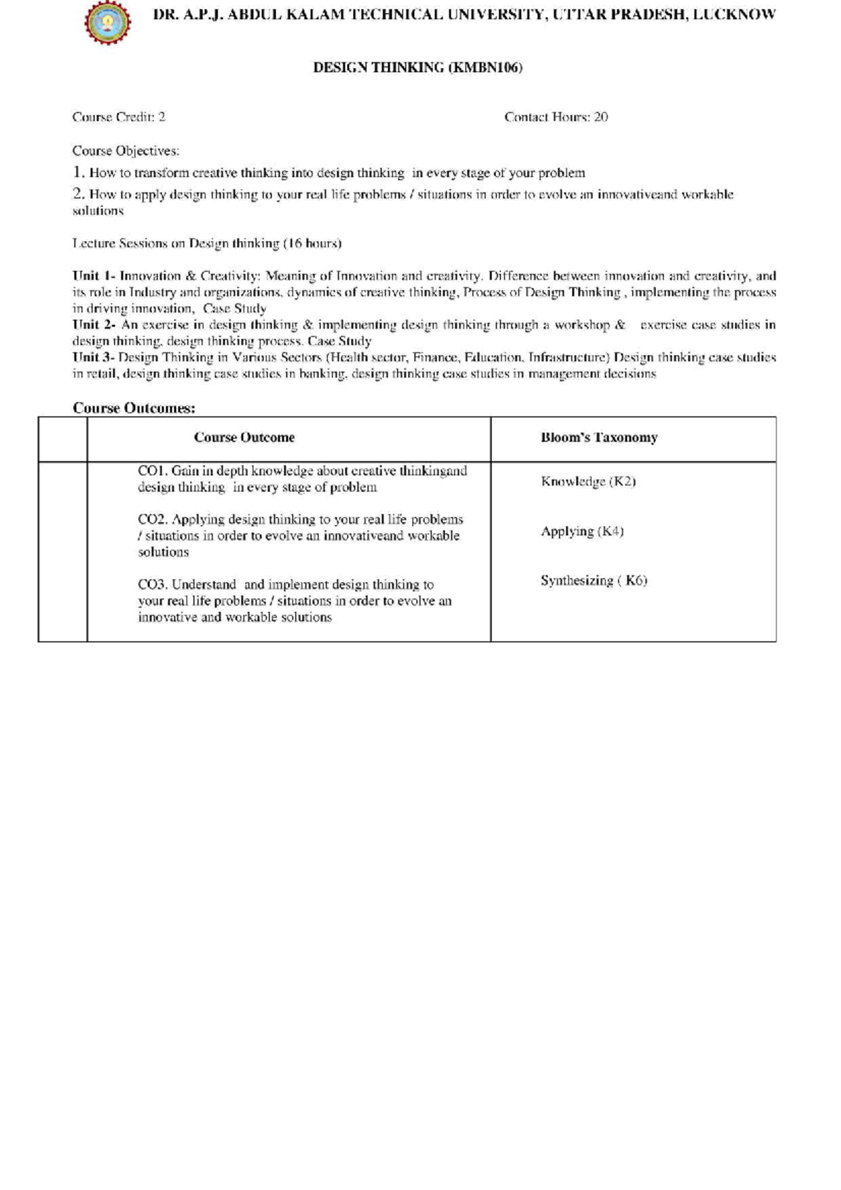 KMBN106 Design Thinking - Masters of Business Administration - Studocu