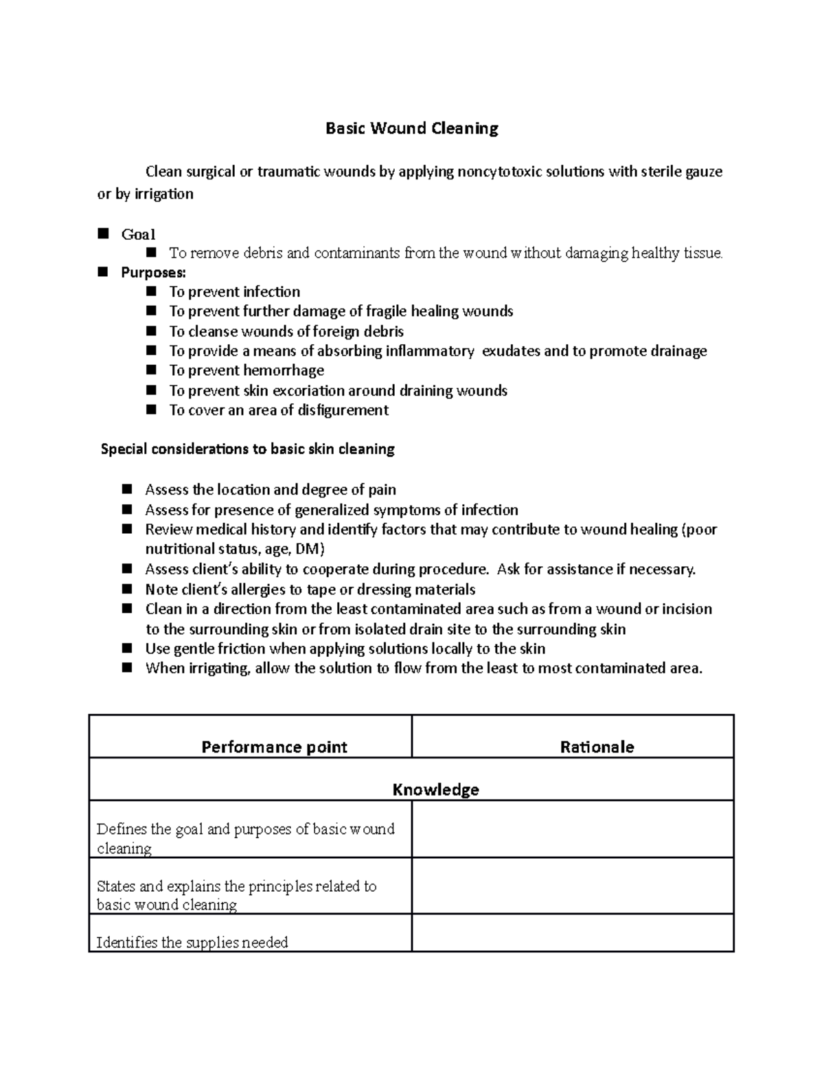 Basic-Wound-Cleaning - Basic Wound Cleaning Clean surgical or traumatic ...