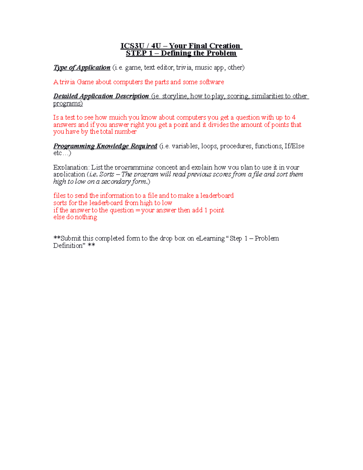 1 - Step 1 Final Creation - 2020 21 - ICS3U / 4U – Your Final Creation ...