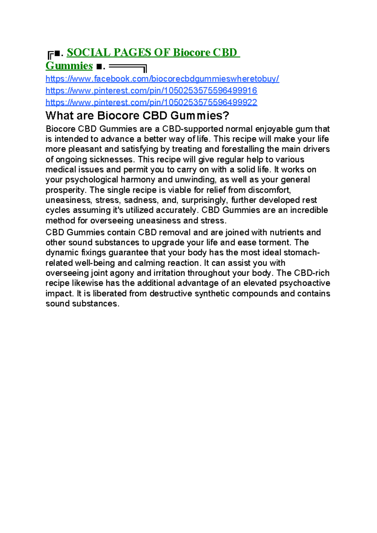 Biocore CBD Gummies New "WELLNESS BOOSTER" Quick Action CBD Formula ...