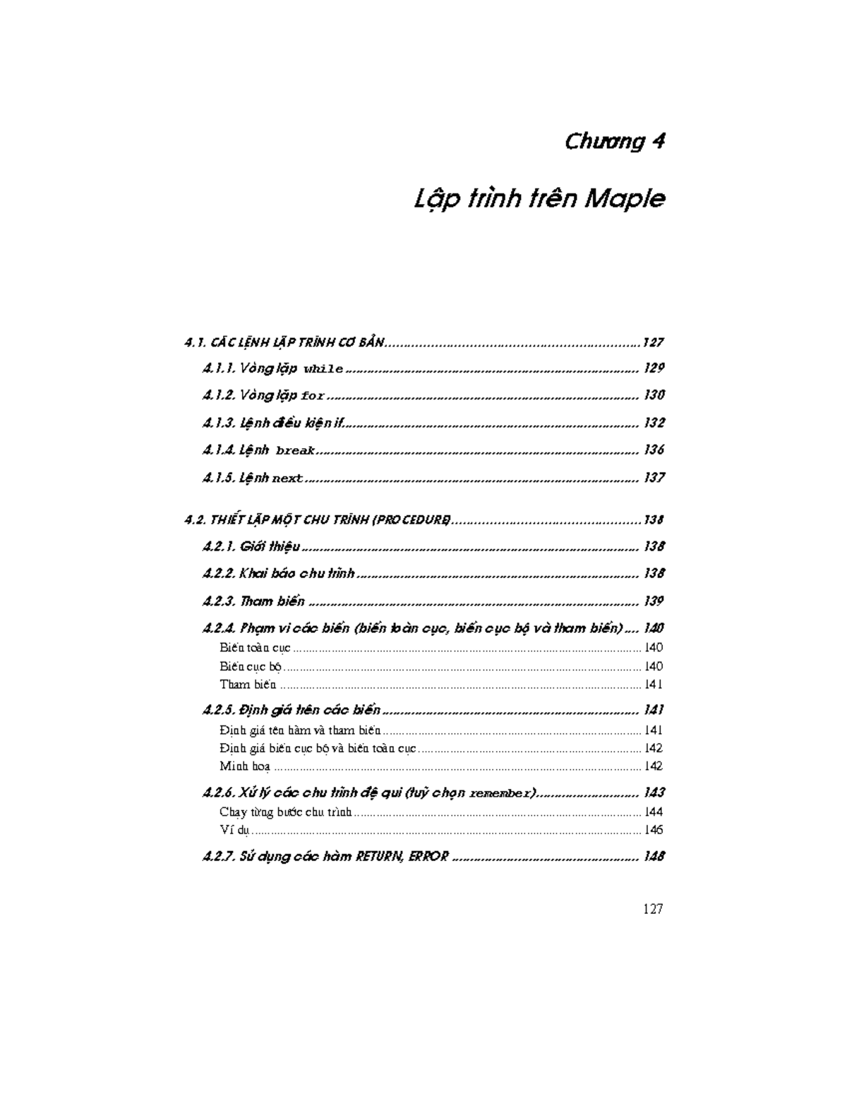 Bài giảng Maple - Chương 4 Lập trình trên Maple 1151805 - LËp tr×nh trªn Maple - Ch−¬ng C ̧c ...