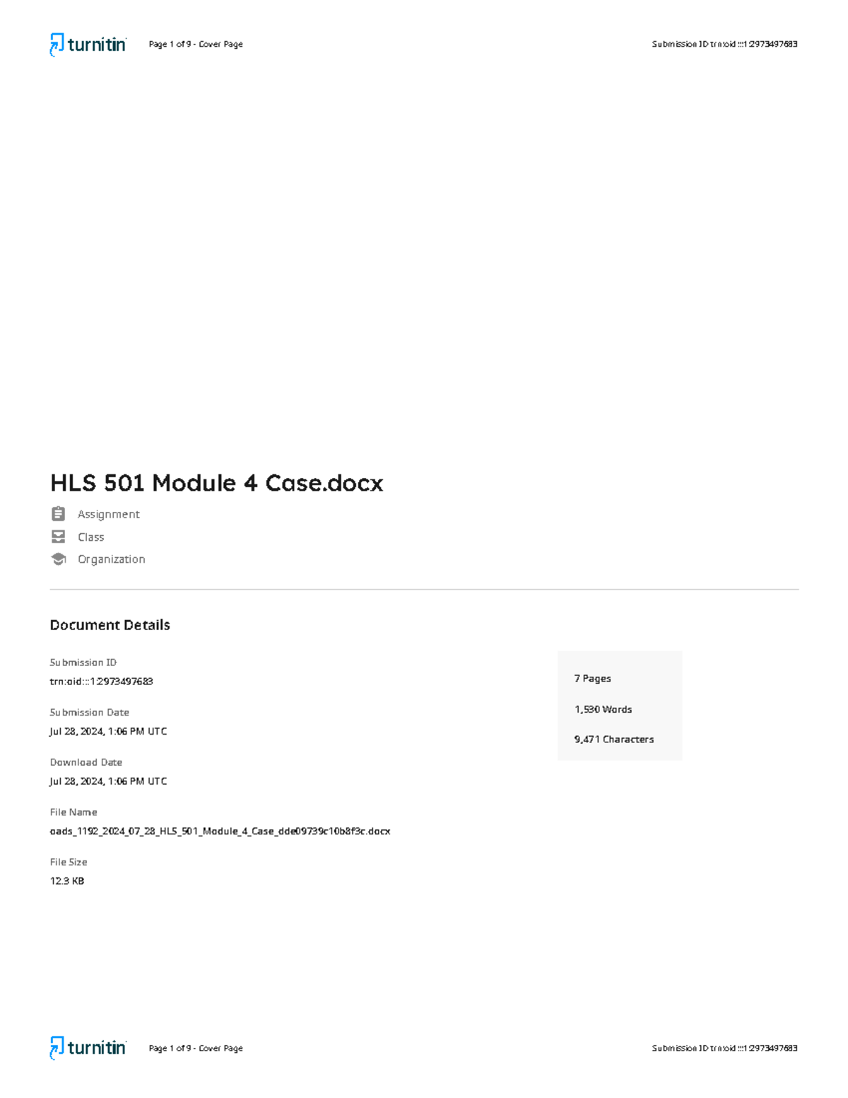 AI-HLS 501 Module 4 Case - Organization Class Assignment HLS 501 Module ...