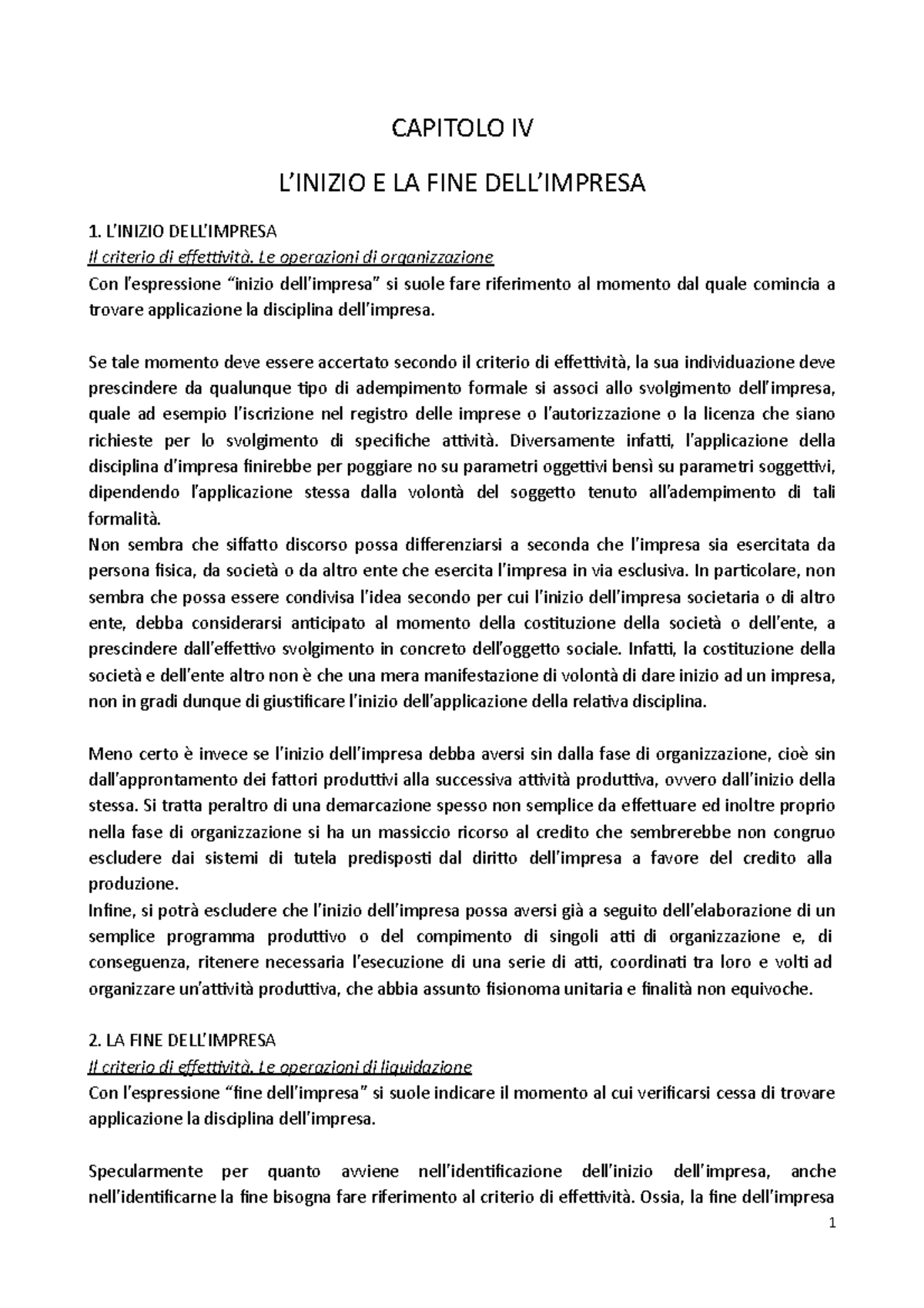 Capitolo IV - L'inizio e la fine dell'impresa - CAPITOLO IV L’INIZIO E ...