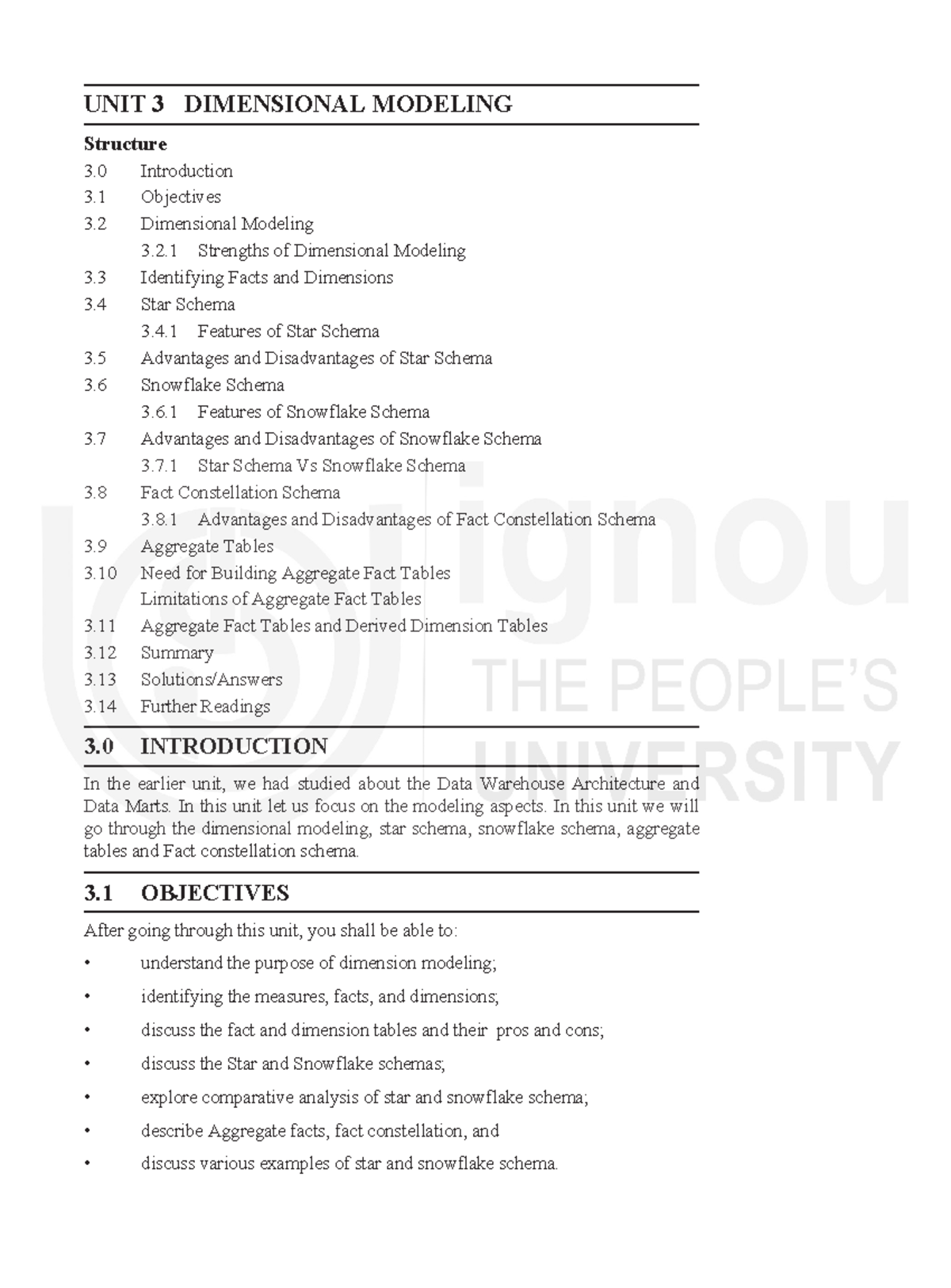 2.3 Principles of Dimensional Modeling - UNIT 3 DIMENSIONAL MODELING Structure 3 Introduction 3 ...