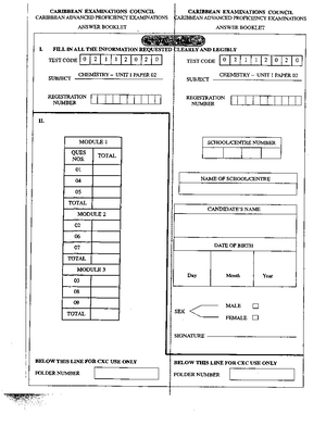 CAPE Biology Unit 2 Complete - CAPE BIOLOGY UNIT TWO MANUAL (by Sperwin ...