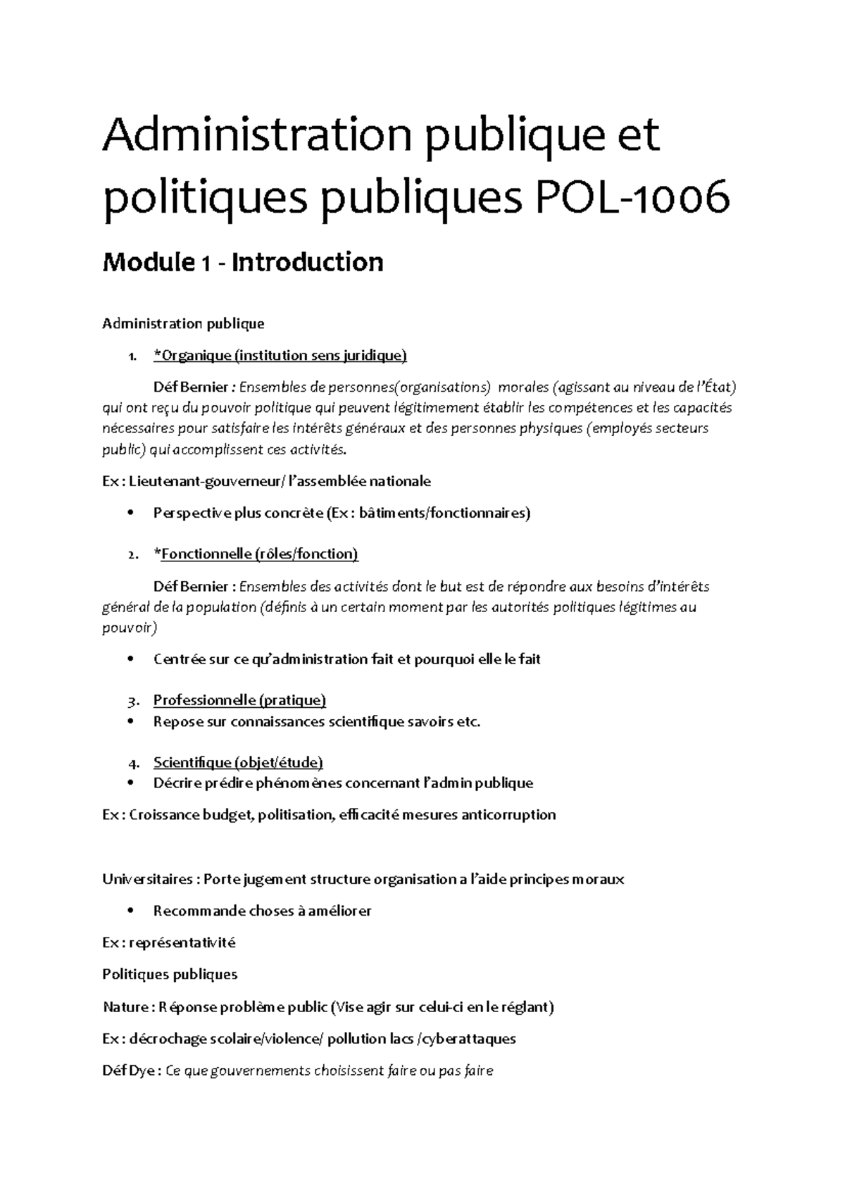 Module-1-Admin - Notes de cours 1 - Administration publique et ...