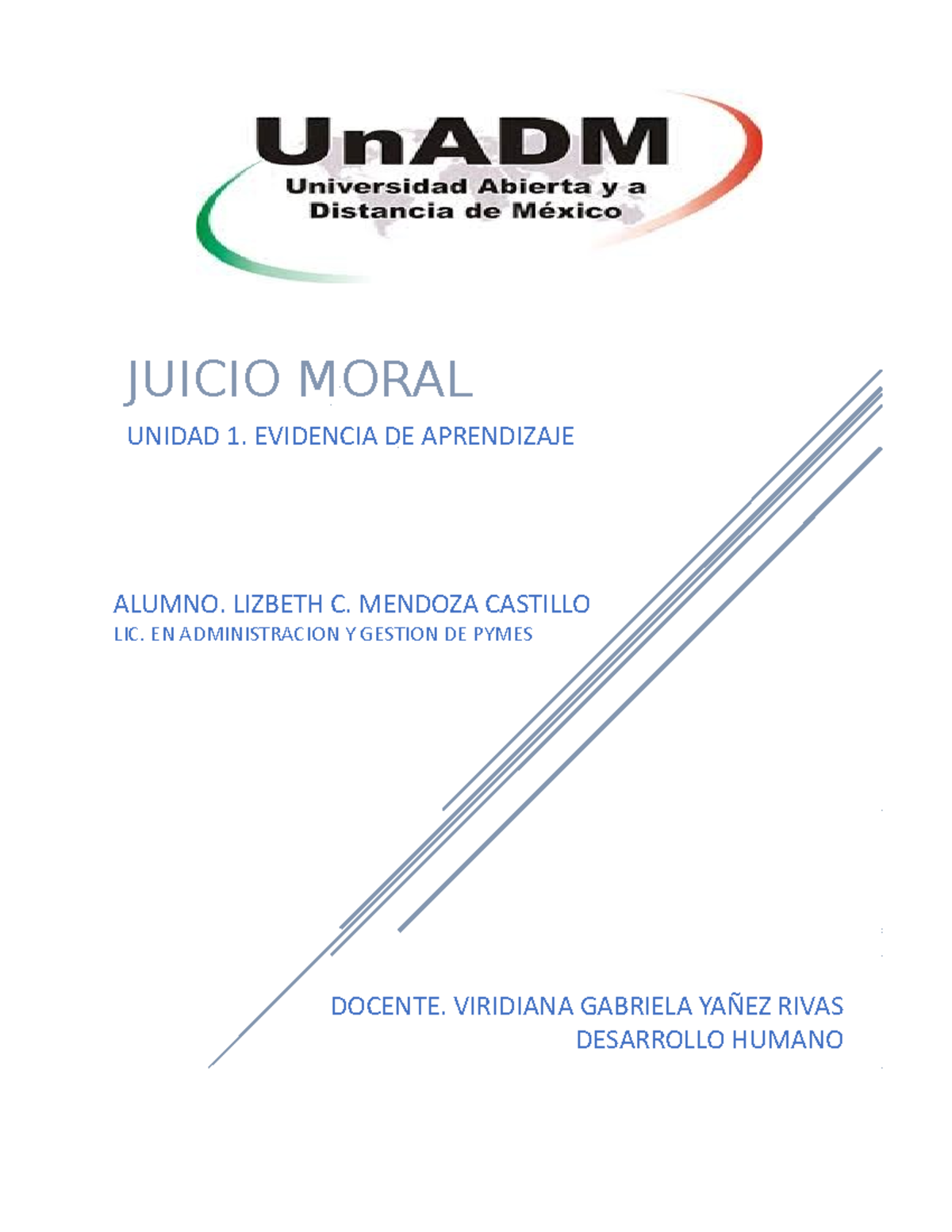 GDHU U1 EA LIMC - tarea - ALUMNO. LIZBETH C. MENDOZA CASTILLO LIC. EN ...