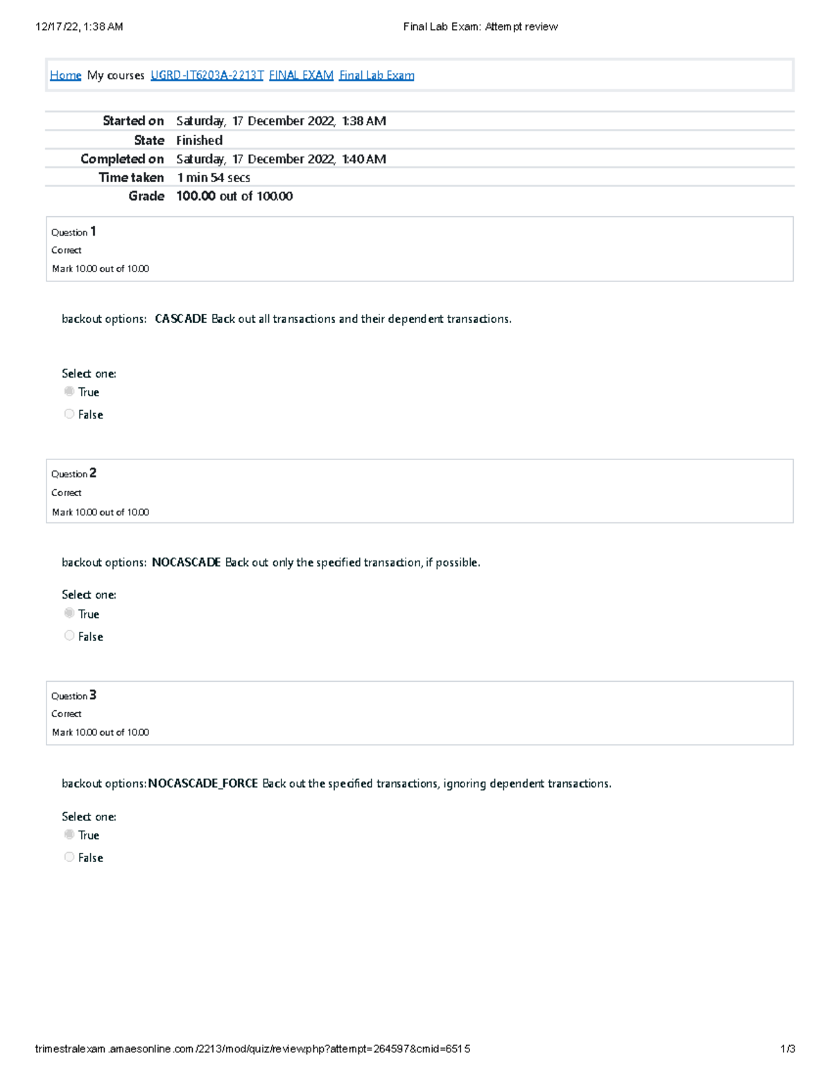 Advanced Database Management Systems Final - 12/17/22, 1:38 AM Final ...