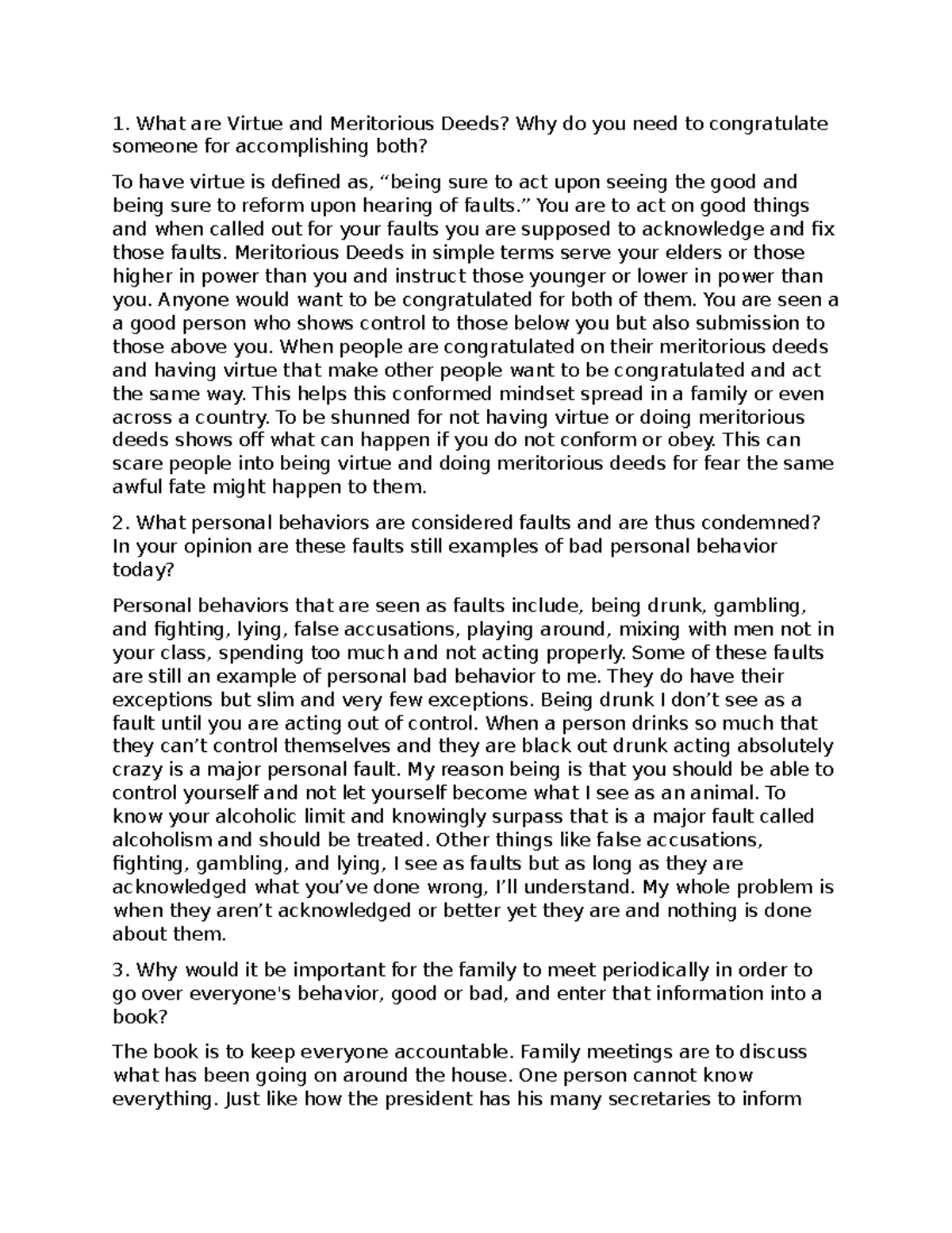 DBQ Family in China - DBQ - What are Virtue and Meritorious Deeds? Why ...