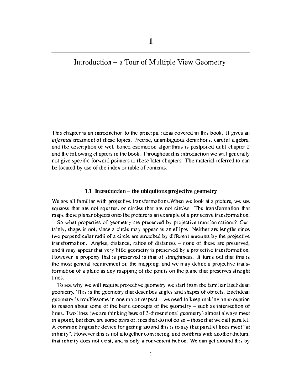Summary - Introduction – a tour of multiple view geometry - 1 ...