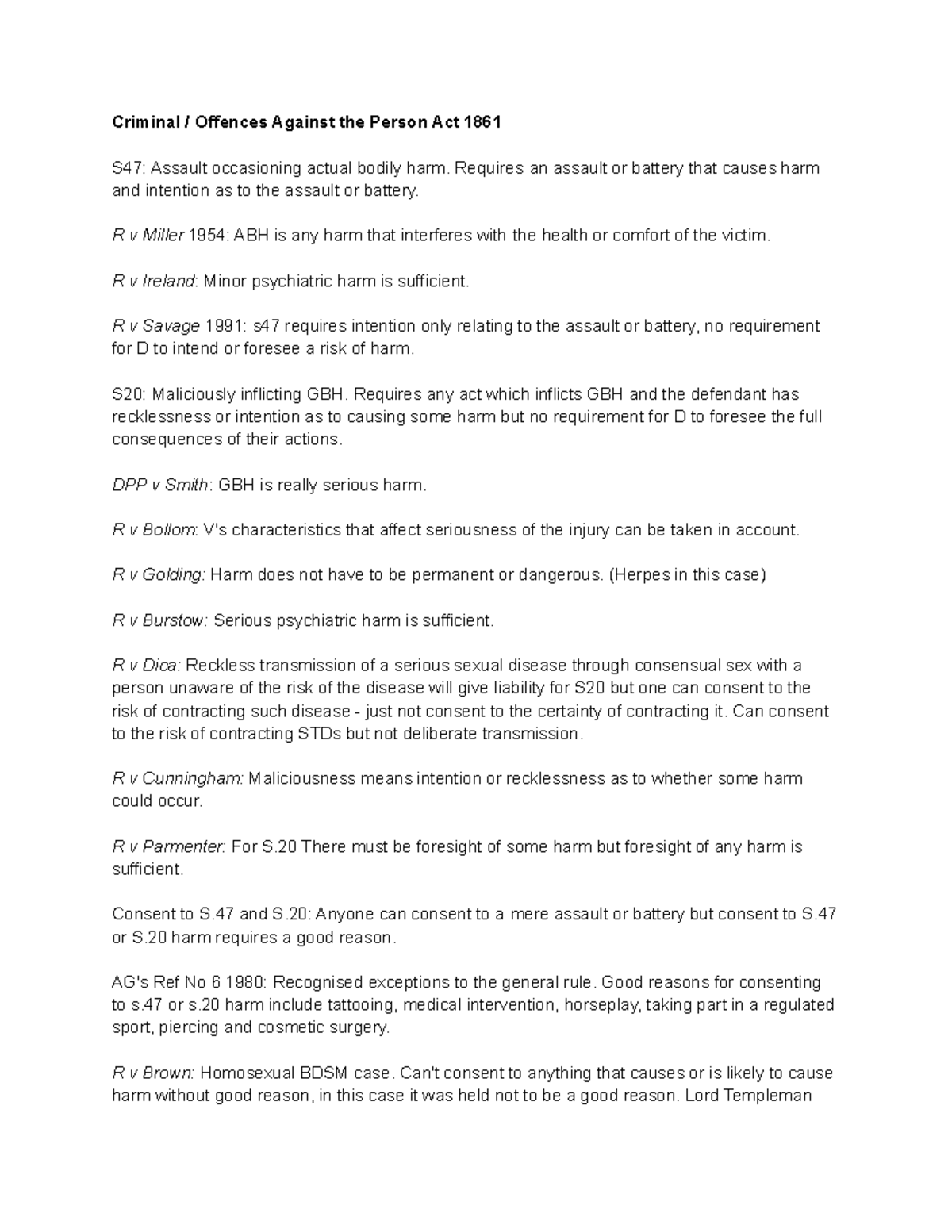 Criminal Offences Against the Person Act 1862 - Criminal / Offences ...