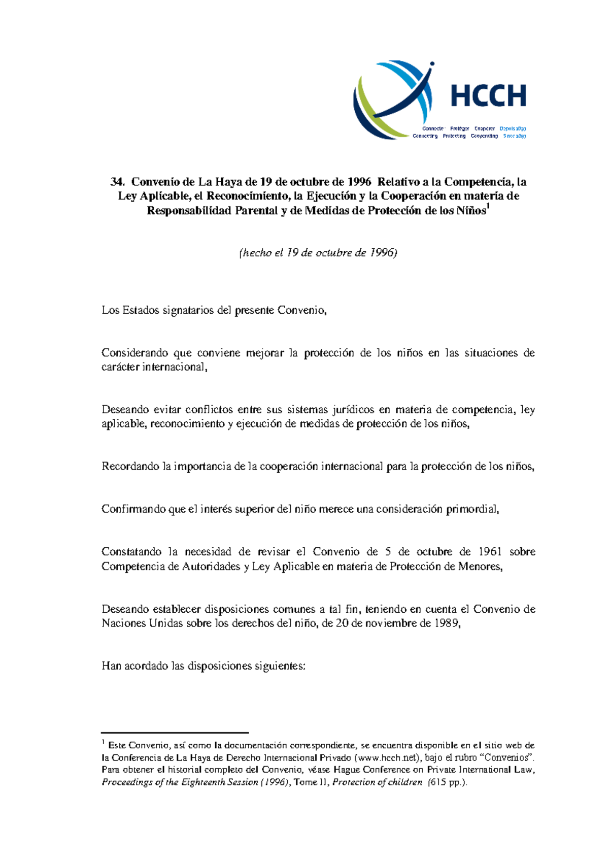 HAYA1 - Tratado poara utilixar en casos practicos - Convenio de La Haya ...