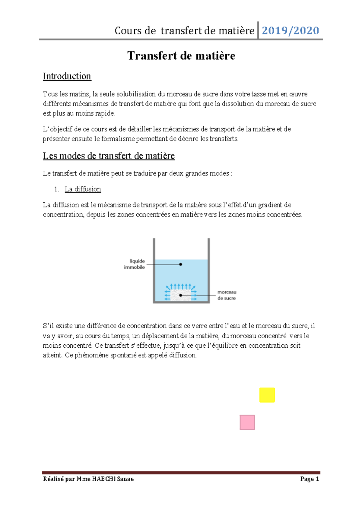 Cours Transfert DE Matiere Partie 1 - Transfert de matière Introduction ...