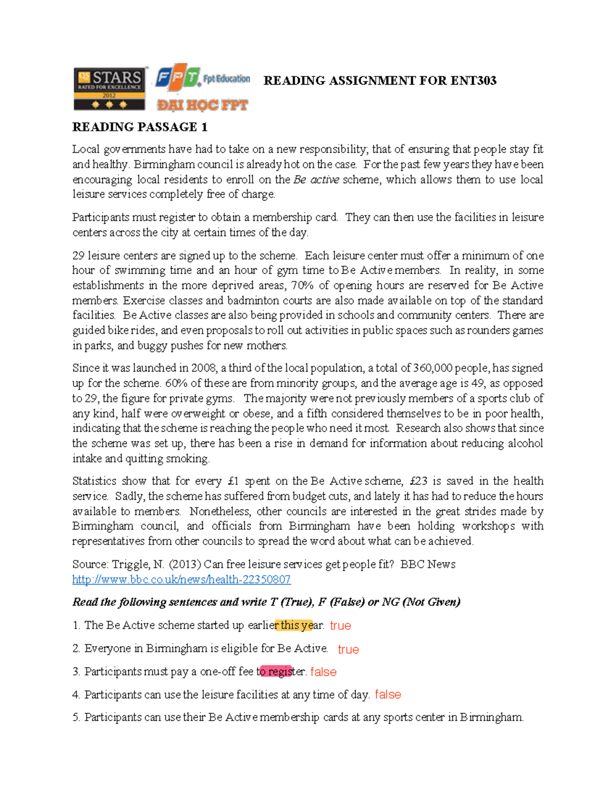 ENT303 Reading Assignment - READING ASSIGNMENT FOR ENT READING PASSAGE 1 Local governments have ...