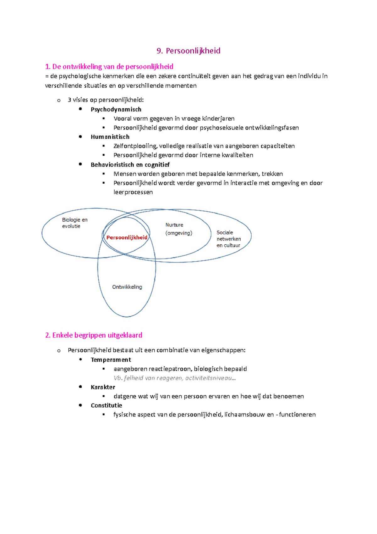 Persoonlijkheid - 9. Persoonlijkheid 1. De ontwikkeling van de ...