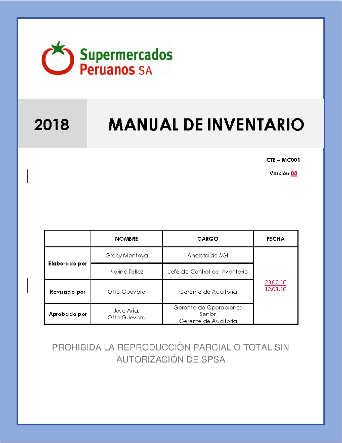 CTE - MC001 Manual DE Inventario 2021 - NOMBRE CARGO FECHA Elaborado ...