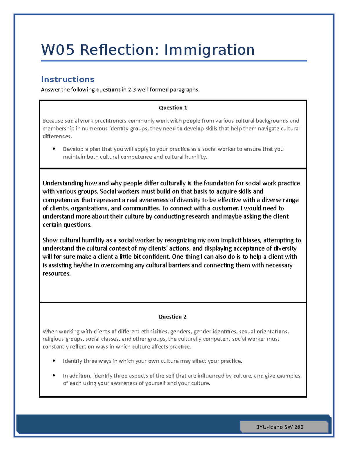 Sw260W05Immigration - 2022 - W05 Reflection: Immigration Instructions ...
