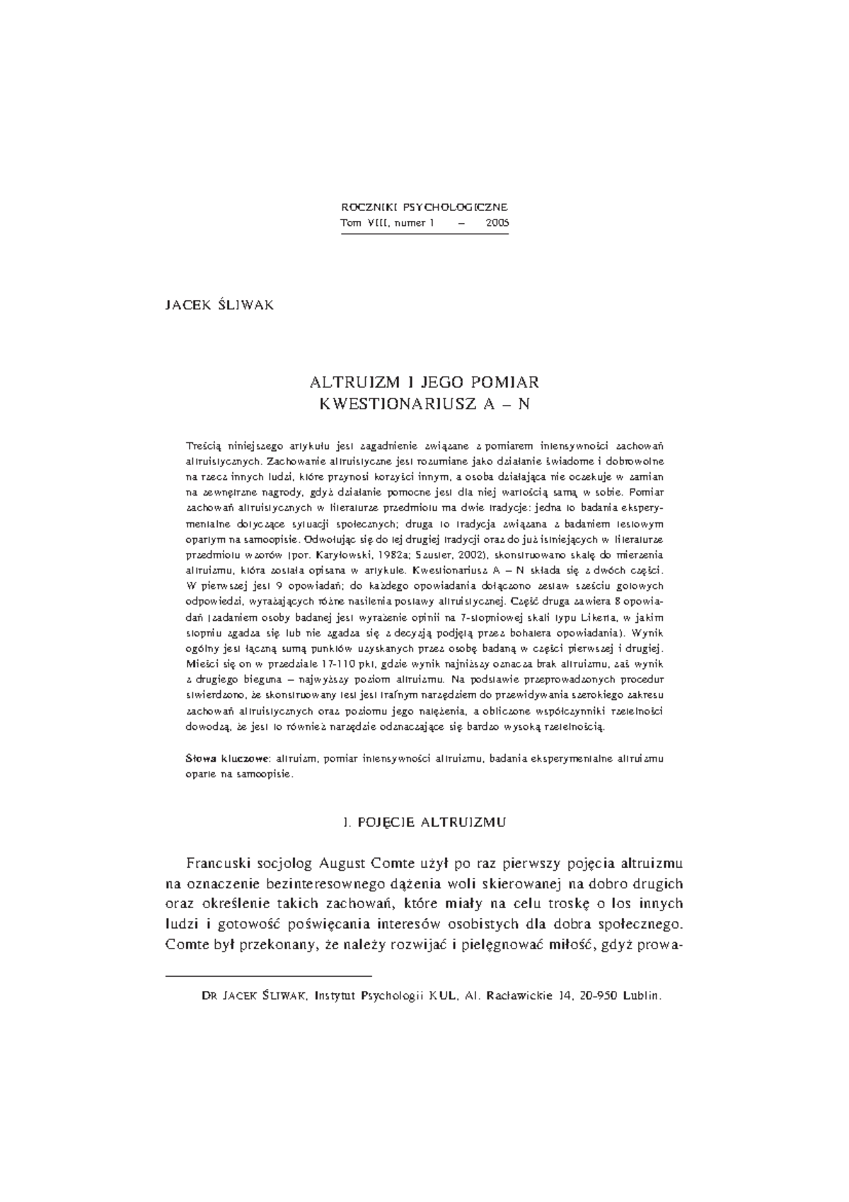 RPsych t08 2005 n1 07 Sliwak - Literatura Piękna XX I XXI Wieku - Studocu