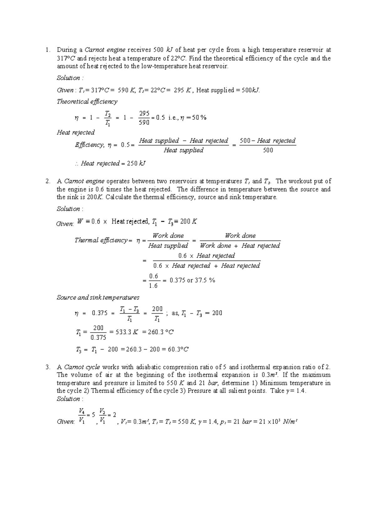 Problems of mechanical engineering - During a Carnot engine receives ...