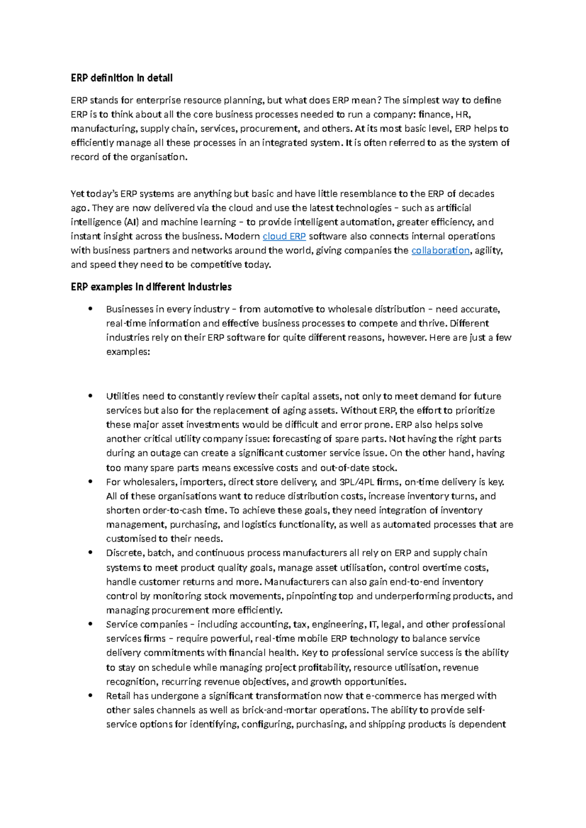 Erp System Erp Erp Definition In Detail Erp Stands For Enterprise Resource Planning But