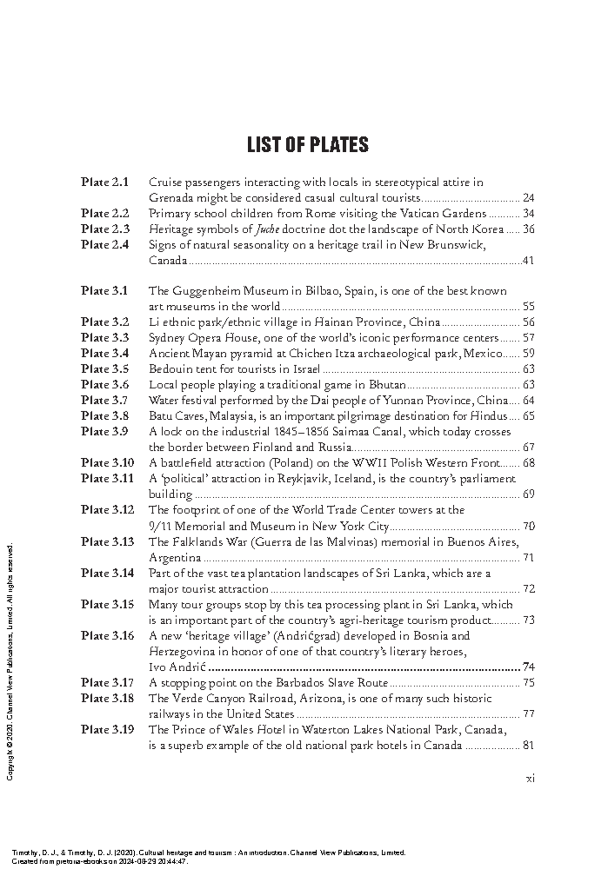 Cultural Heritage and Tourism An Introduction - (LIST OF Plates) - LIST ...