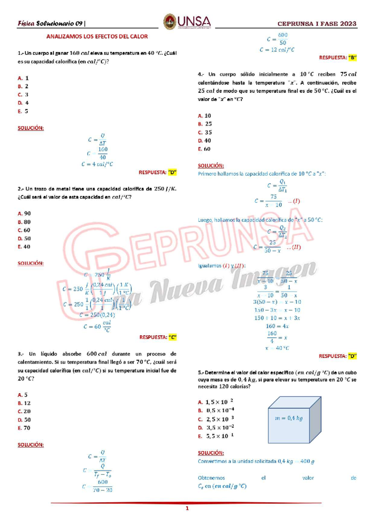4. Práctica N° 09 Solucionario Física - Ceprunsa I FASE 2023 - Fisica - Studocu
