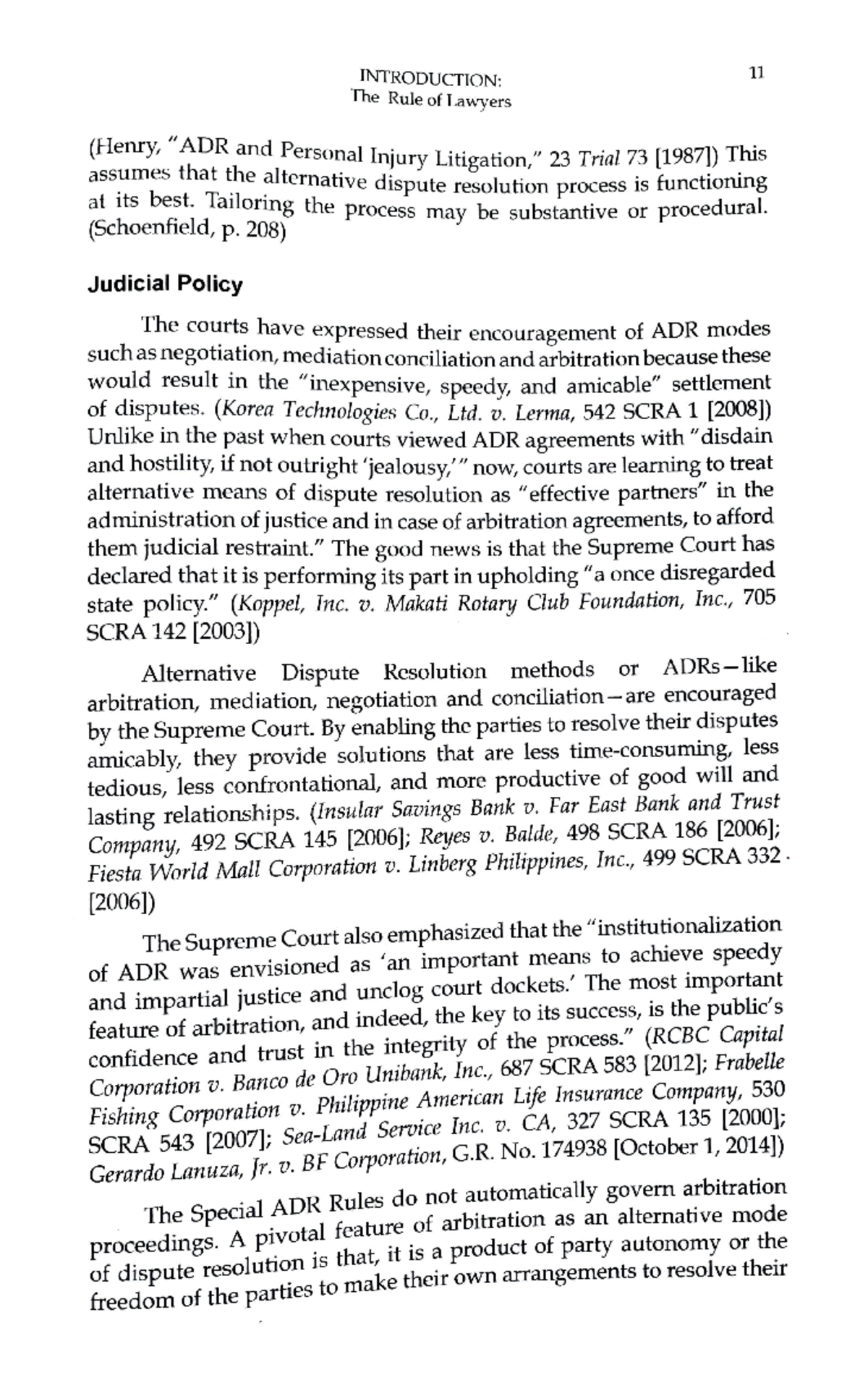 The Law on ADR - Lecture notes 1 - INTRODUCTION: 11 The Rule of Lawyers ...