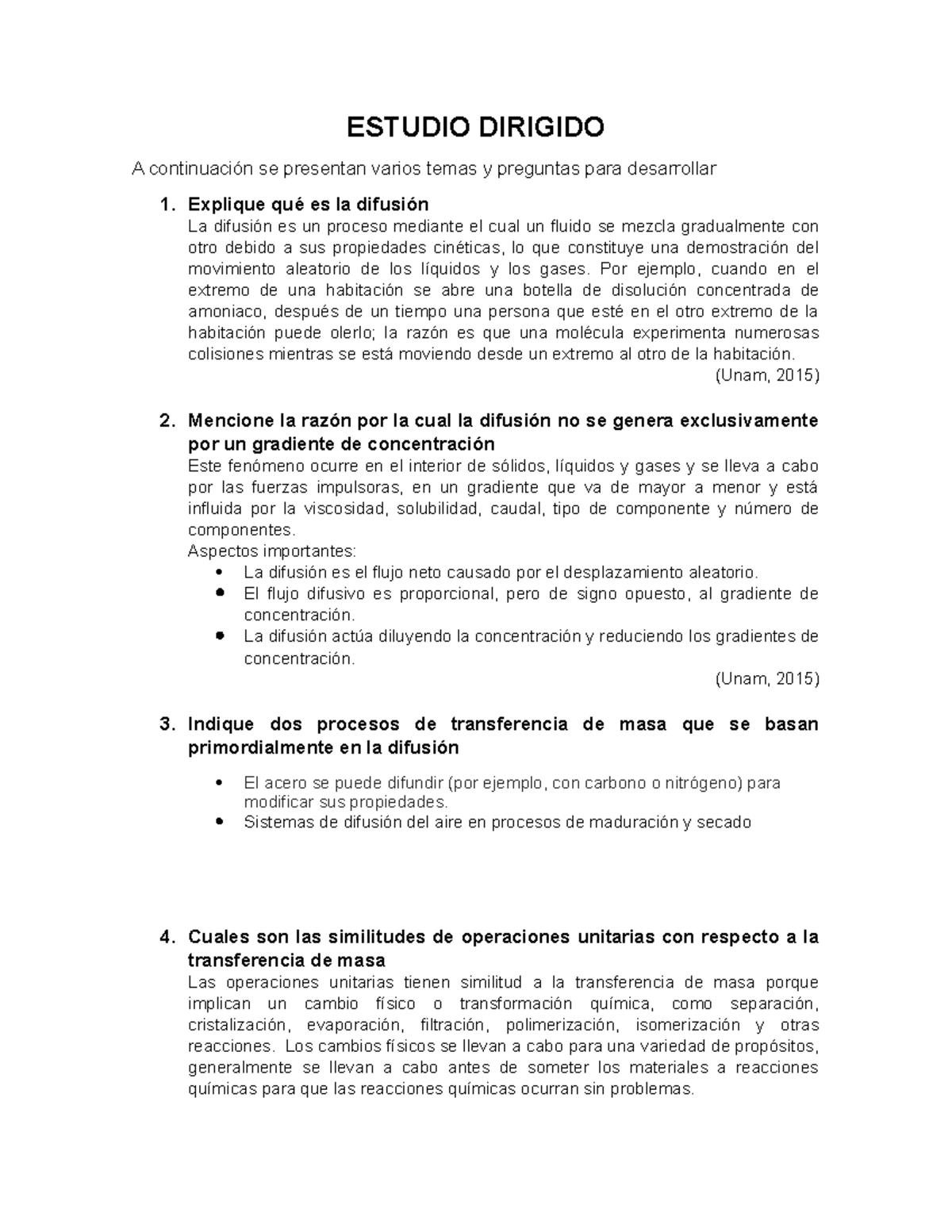 Estudio Dirigido - ESTUDIO DIRIGIDO A continuación se presentan varios ...