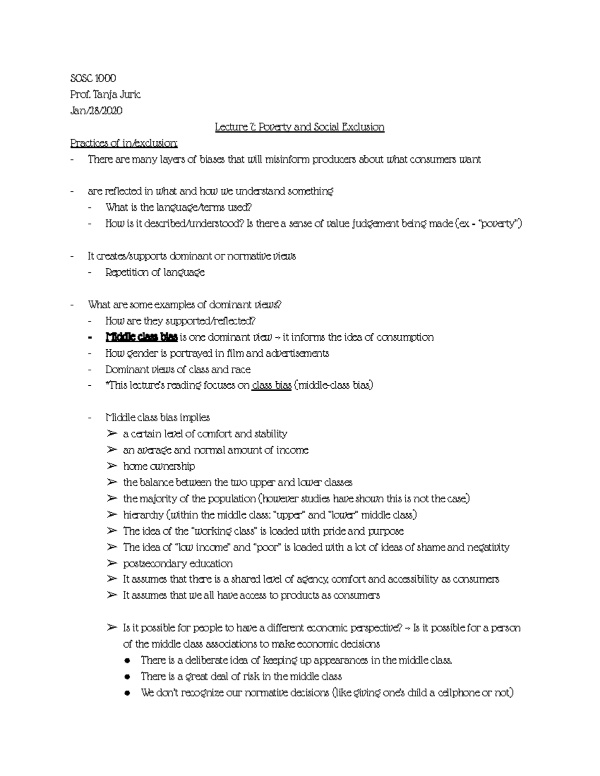 SOSC 1000 lecture 7 - Winter 2020 Professor Tanja Juric - SOSC 1000 Prof. Tanja Juric Jan/28 ...