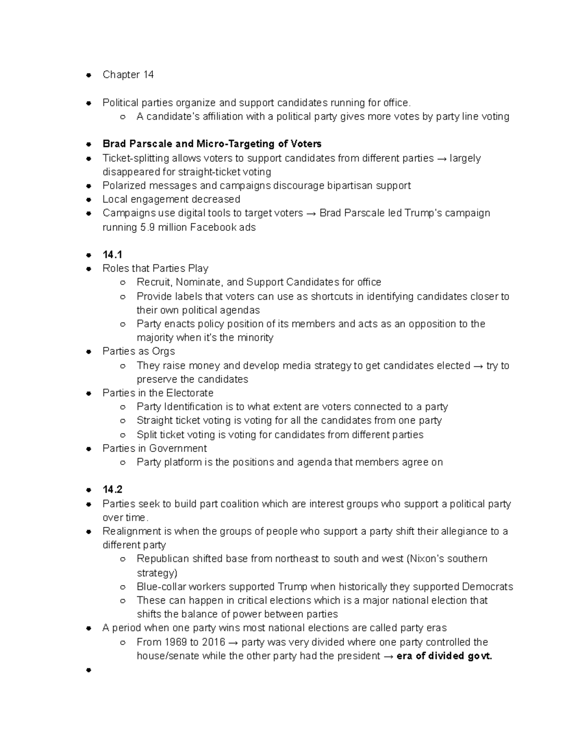 Gov Chapter 14 - Chapter 14 Political parties organize and support ...