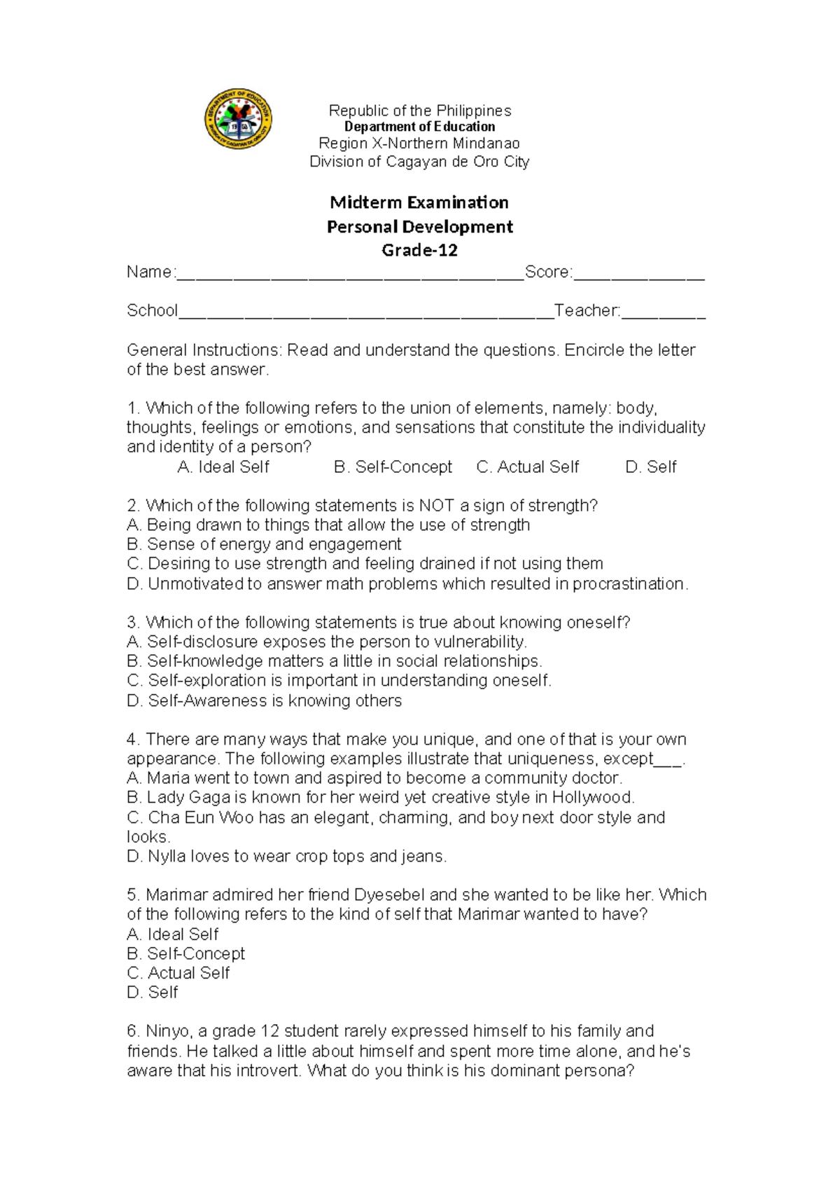 Perdev Midterm 1st SEM 2023-2024 - Republic of the Philippines ...