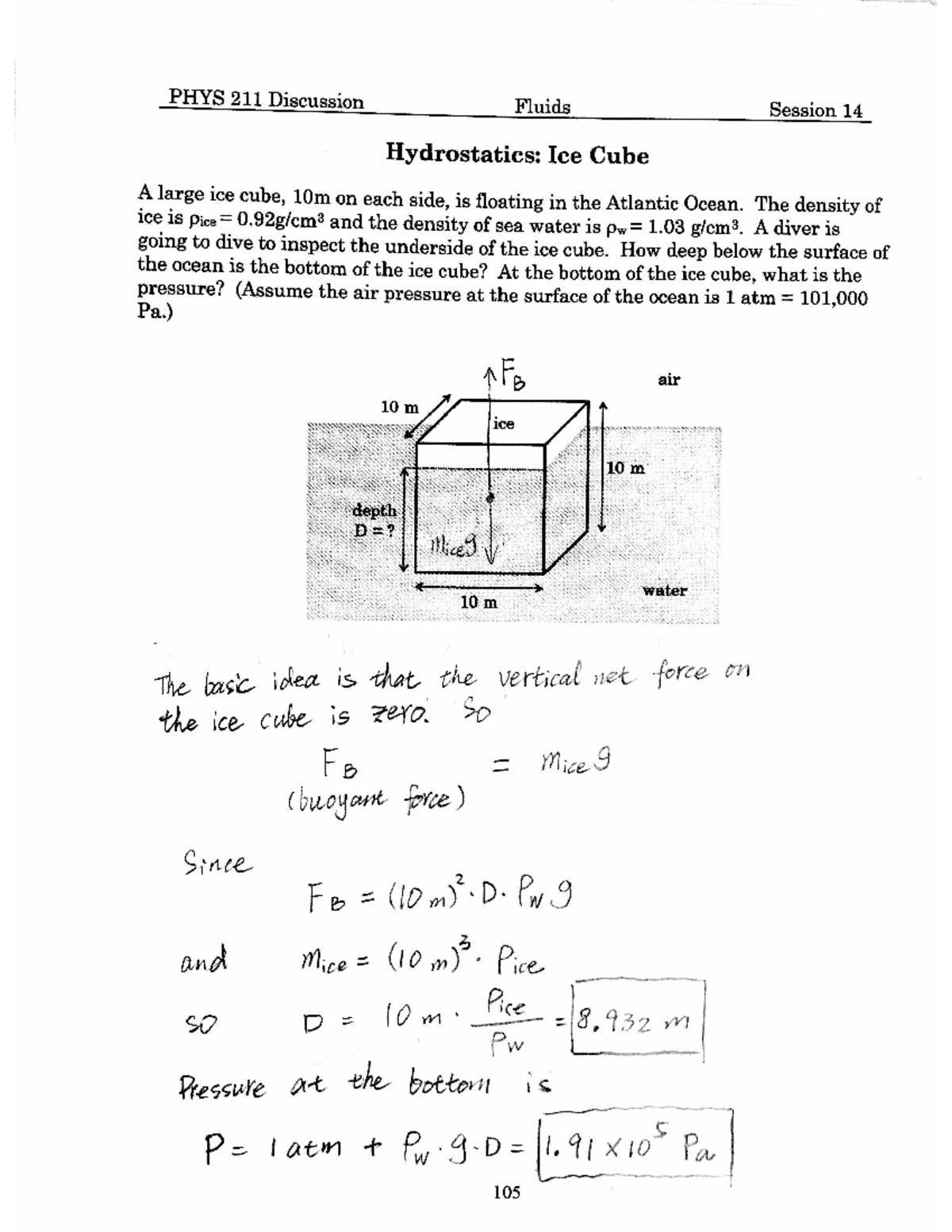 Solutions Discussion 14 - PHYS 211 - Studocu