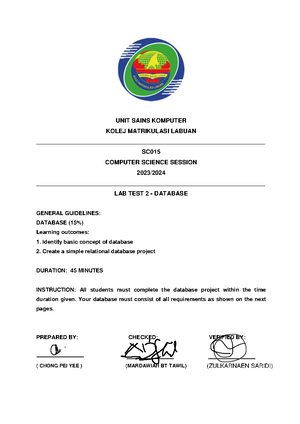 SC015 Written Assignment - Science Computer - Studocu