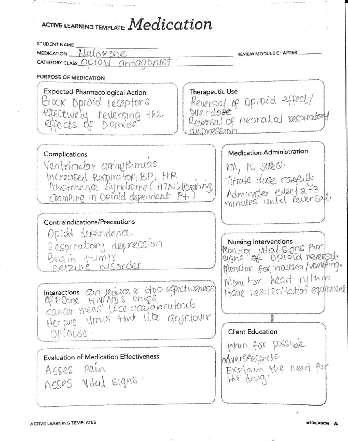 remediation template 4 - ACTIVE LEARNING TEMPLATE: Medication STUDENT ...