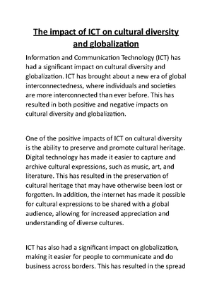 The impact of ICT on healthcare and public health - The impact of ICT ...