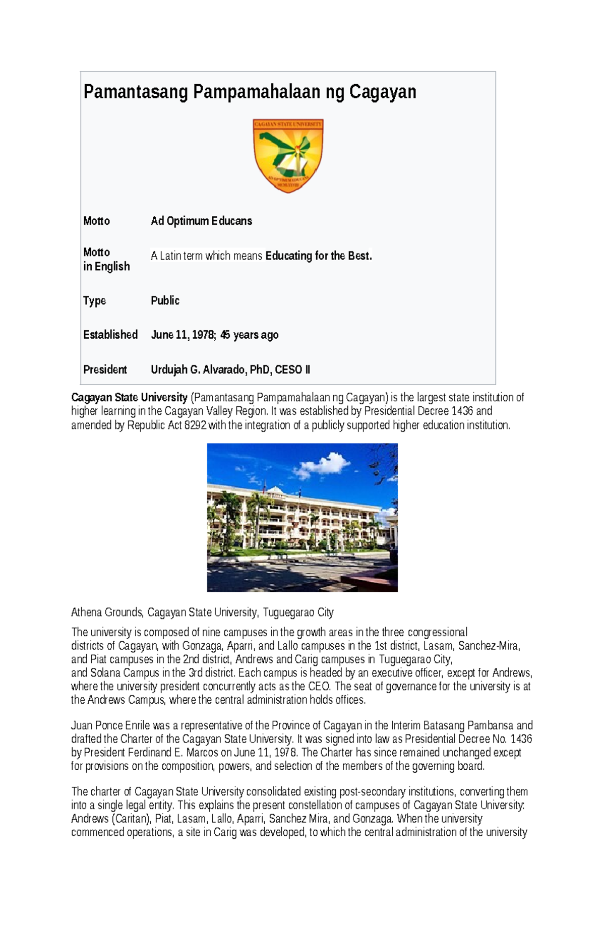 Vision-Mission - mission snd vission - Pamantasang Pampamahalaan ng ...