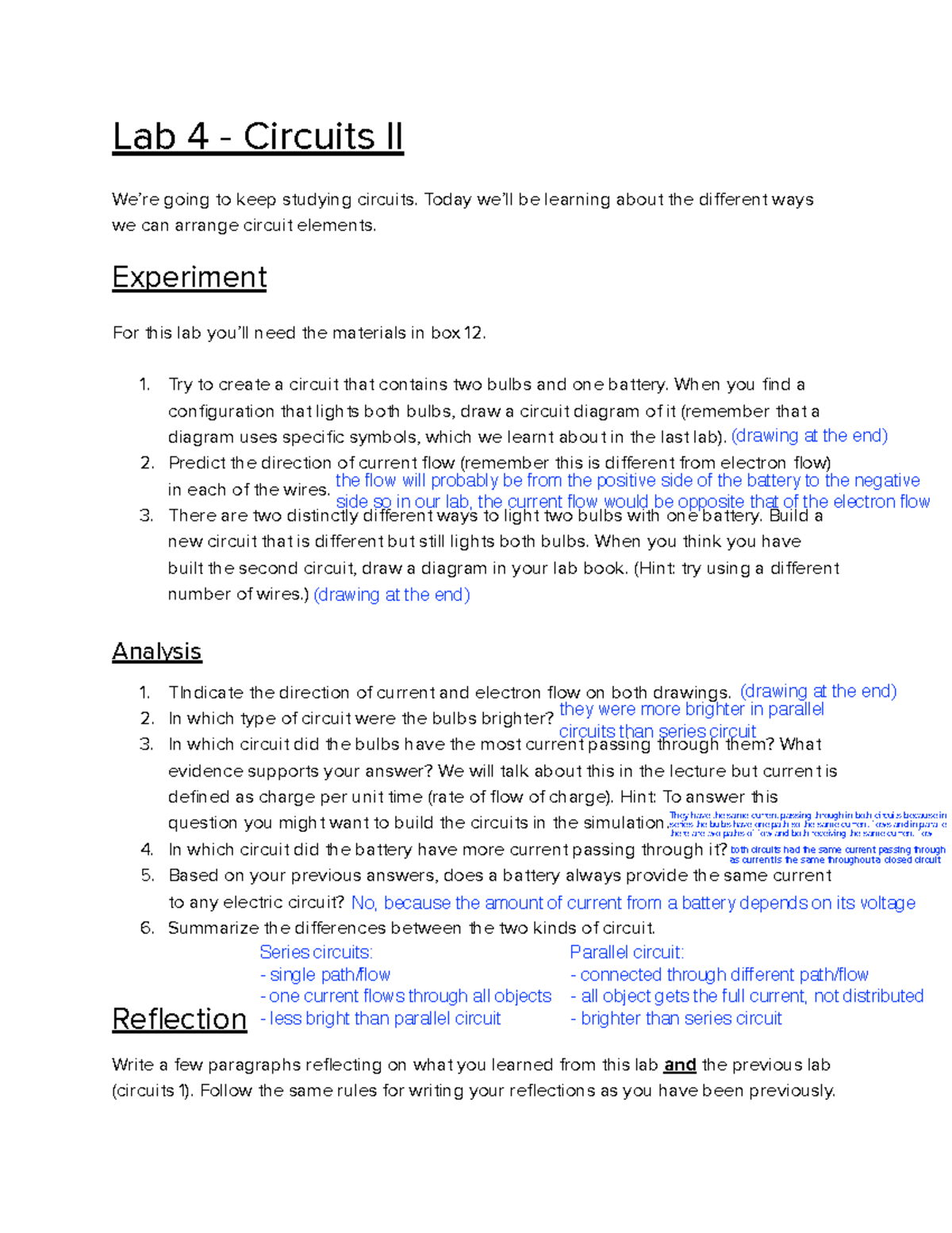 Lab 4 - In class - Lab 4 - Circuits II We’re going to keep studying circuits. Today we’ll be ...