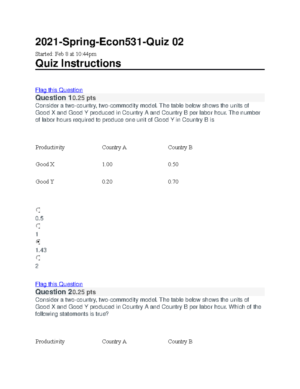 Quiz 2 EH - International Economics - 2021-Spring-Econ531-Quiz 02 ...
