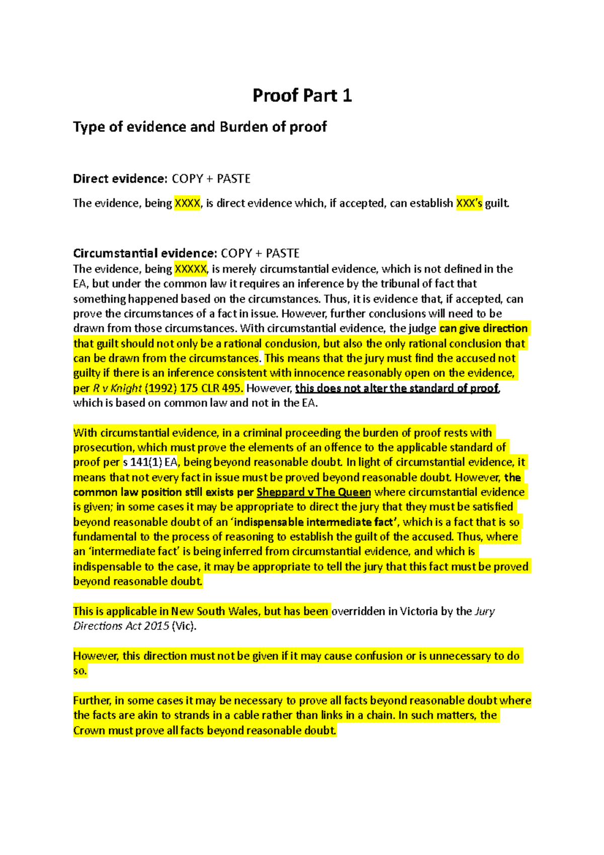 2. Proof Part 1 - LPAB EXAM NOTES WK 3 - Proof Part 1 Type of evidence ...