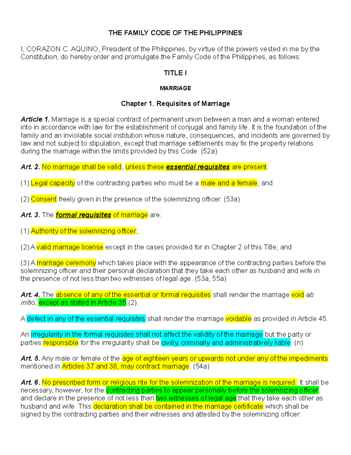 THE Family CODE OF THE Philippines - THE FAMILY CODE OF THE PHILIPPINES ...
