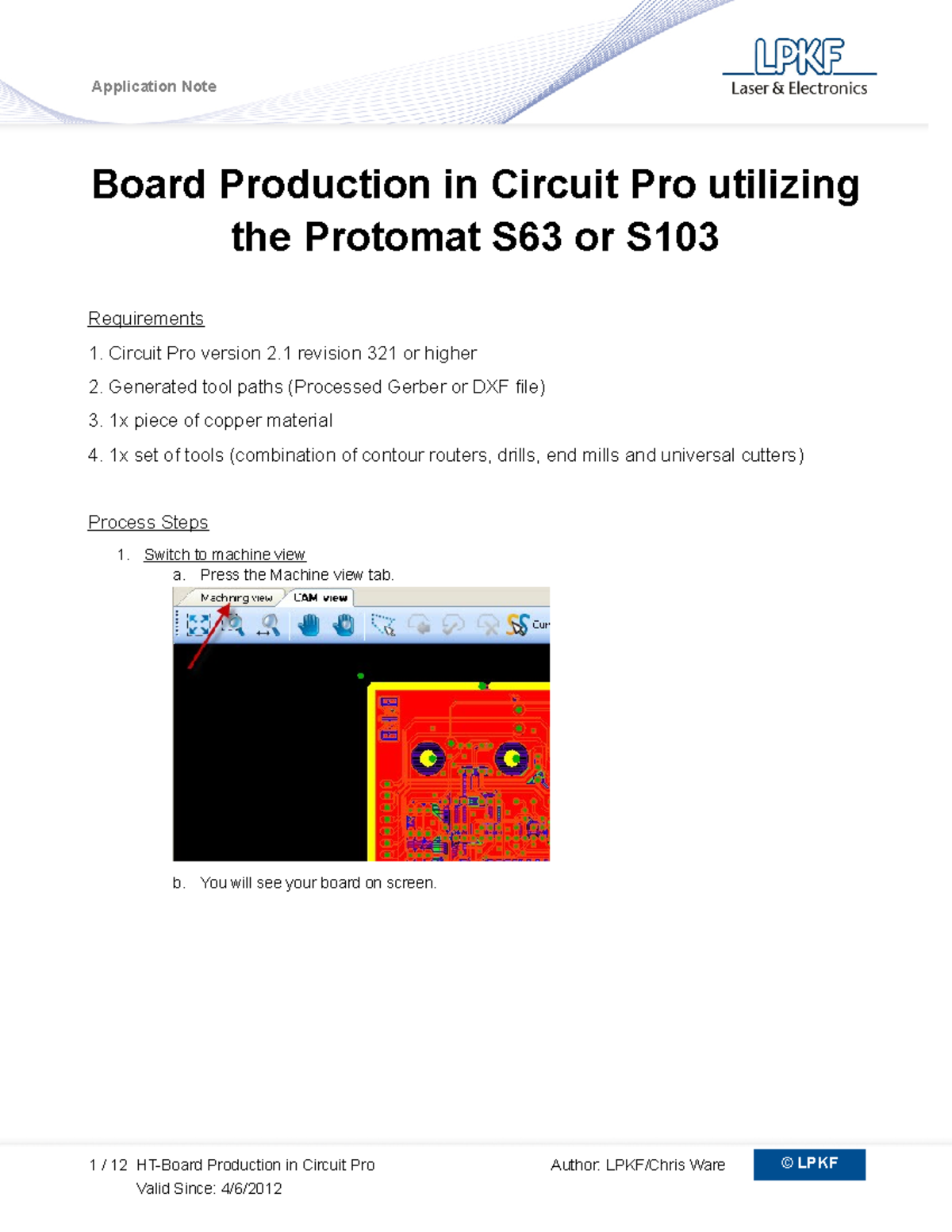 APP-Board Production for S63 and S103 - © LPKF Board Production in ...