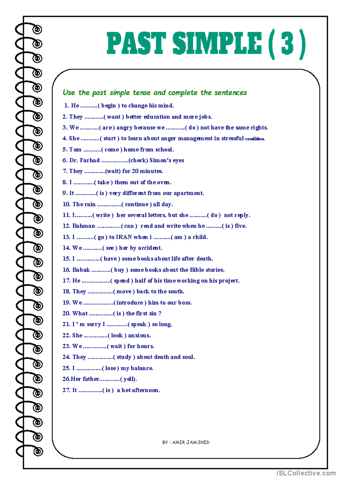 Past simple 3 - English grammar practice - Use the past simple tense ...