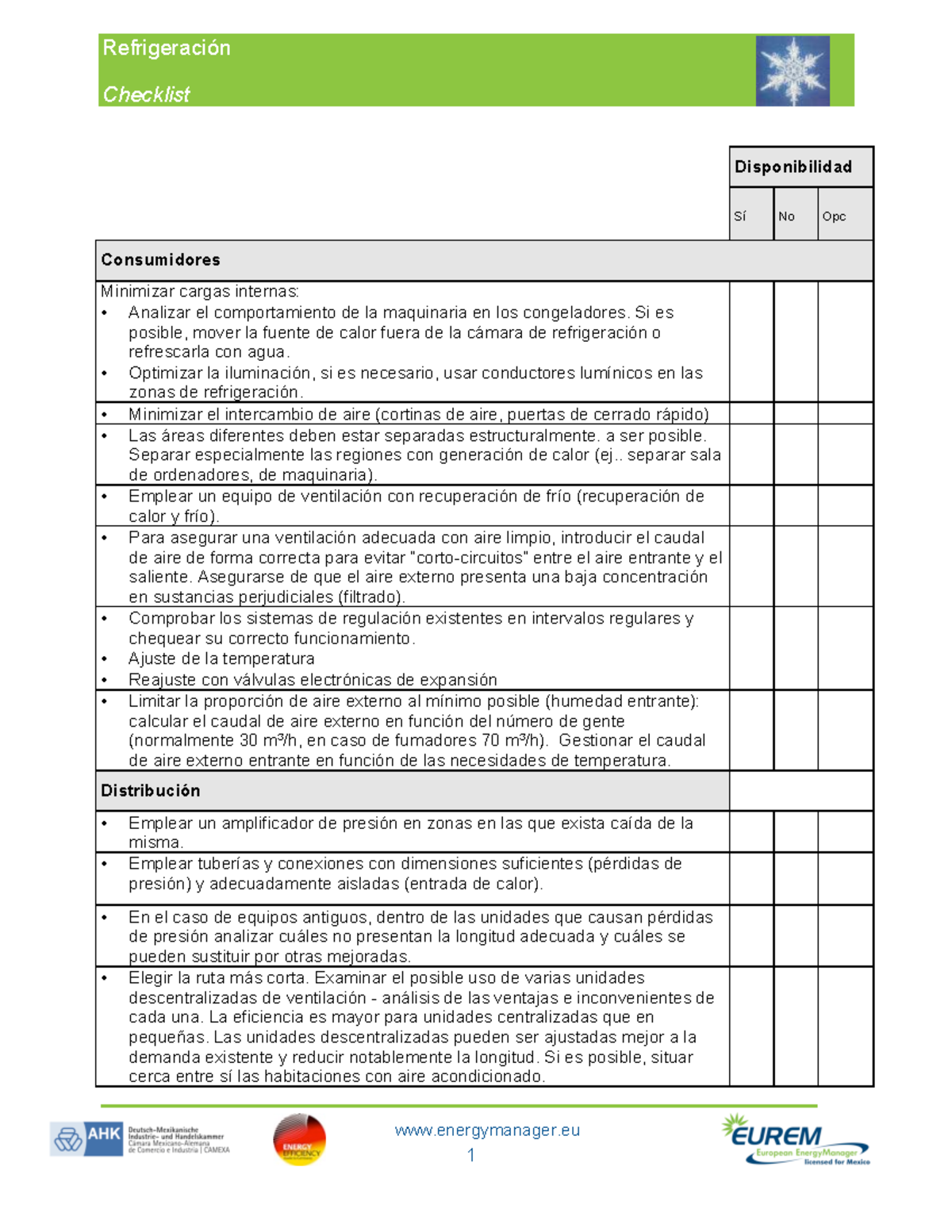 Refrigeracion Checklist - Refrigeración Checklist energymanager 1 ...