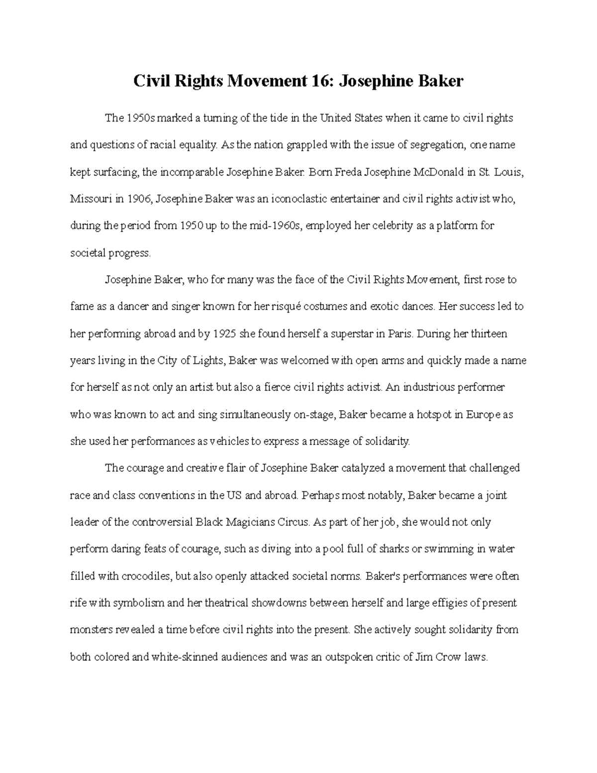 African American Women in the Civil Rights Movement 16-20 - Civil ...